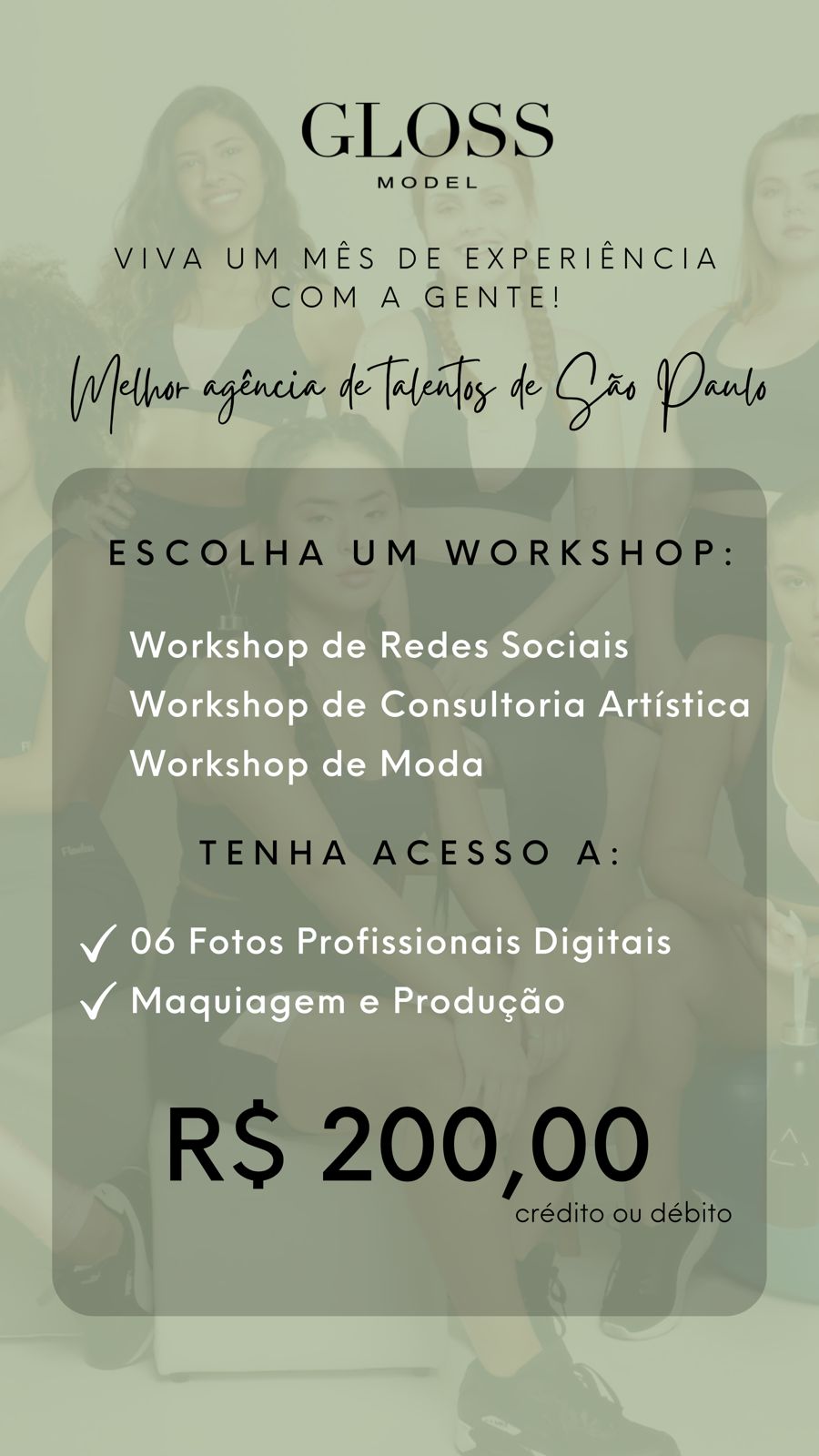 Modelo Experience - Agência Gloss - A construção da sua Imagem...